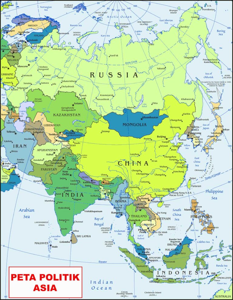 Peta Benua Asia: Karakteristik, Negara, Dan Keunikan Geografisnya - Web Sejarah